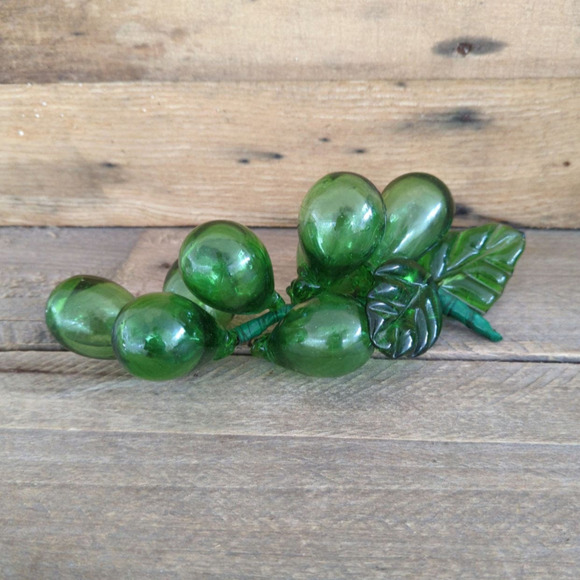 unknown | Accents | Vintage 95s Mid Century Blown Nine Green Glass ...